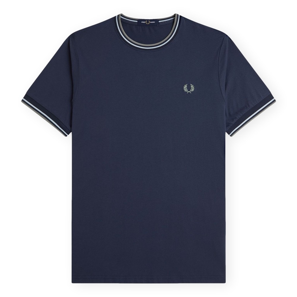 FRED PERRY T-Shirt Twin Tipped M1588V - Dark Airforce/Light Ice/Bay Leaf