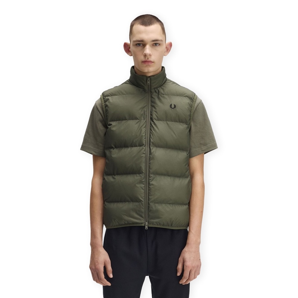 FRED PERRY Colete Insulated J8552 - Laurel Wreath Green - Mau Feitio